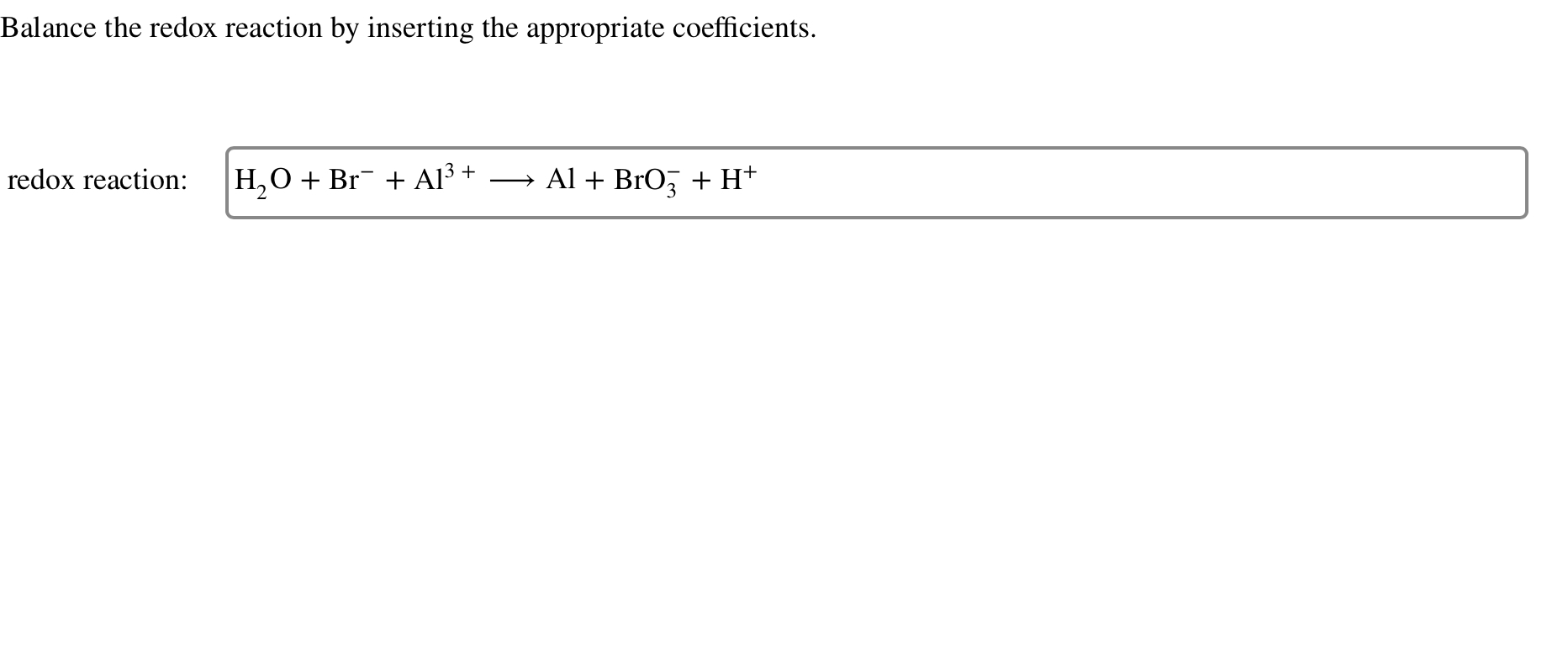 Solved Balance the redox reaction by inserting the | Chegg.com