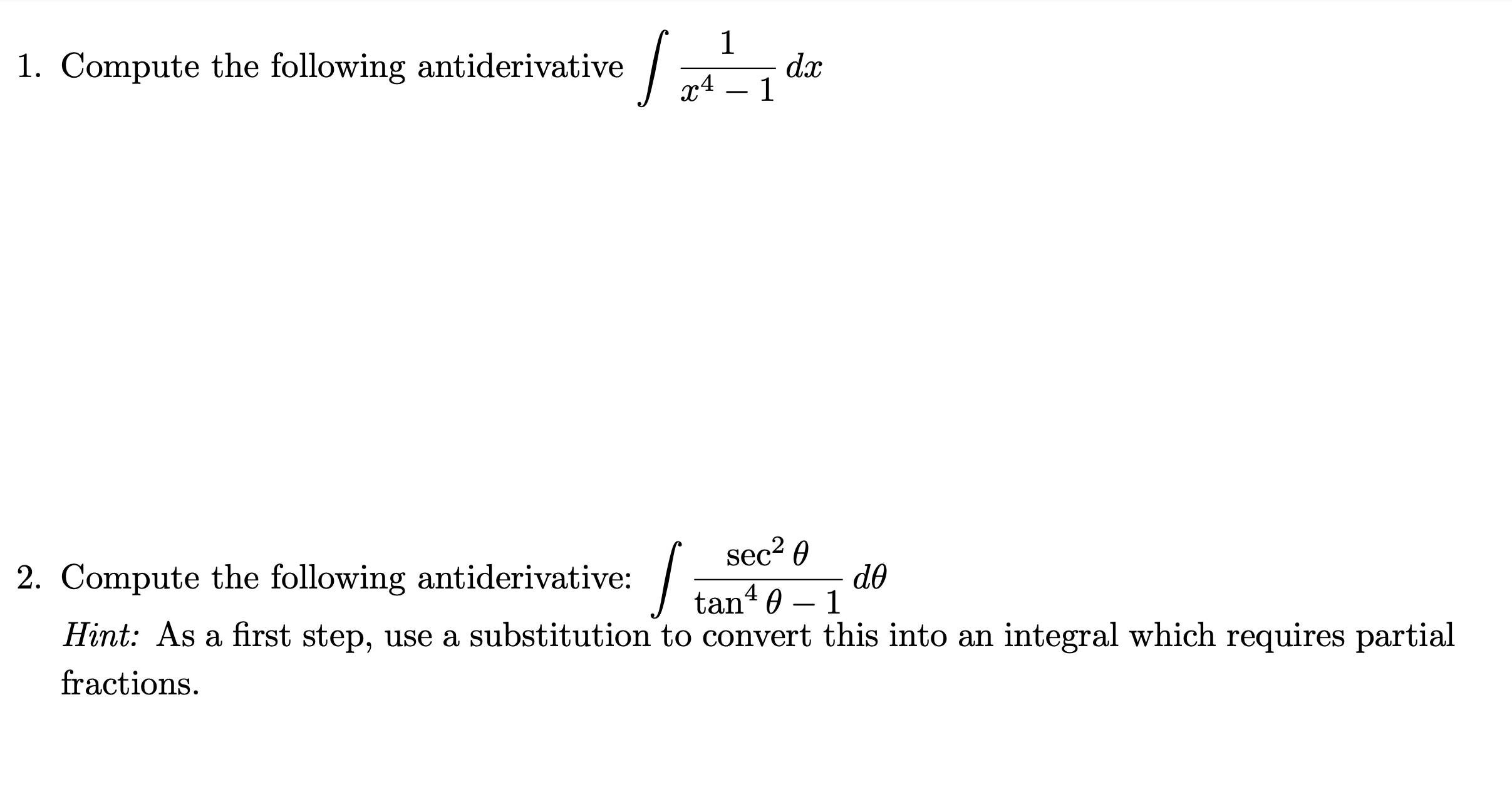 Solved Compute The Following Antiderivative