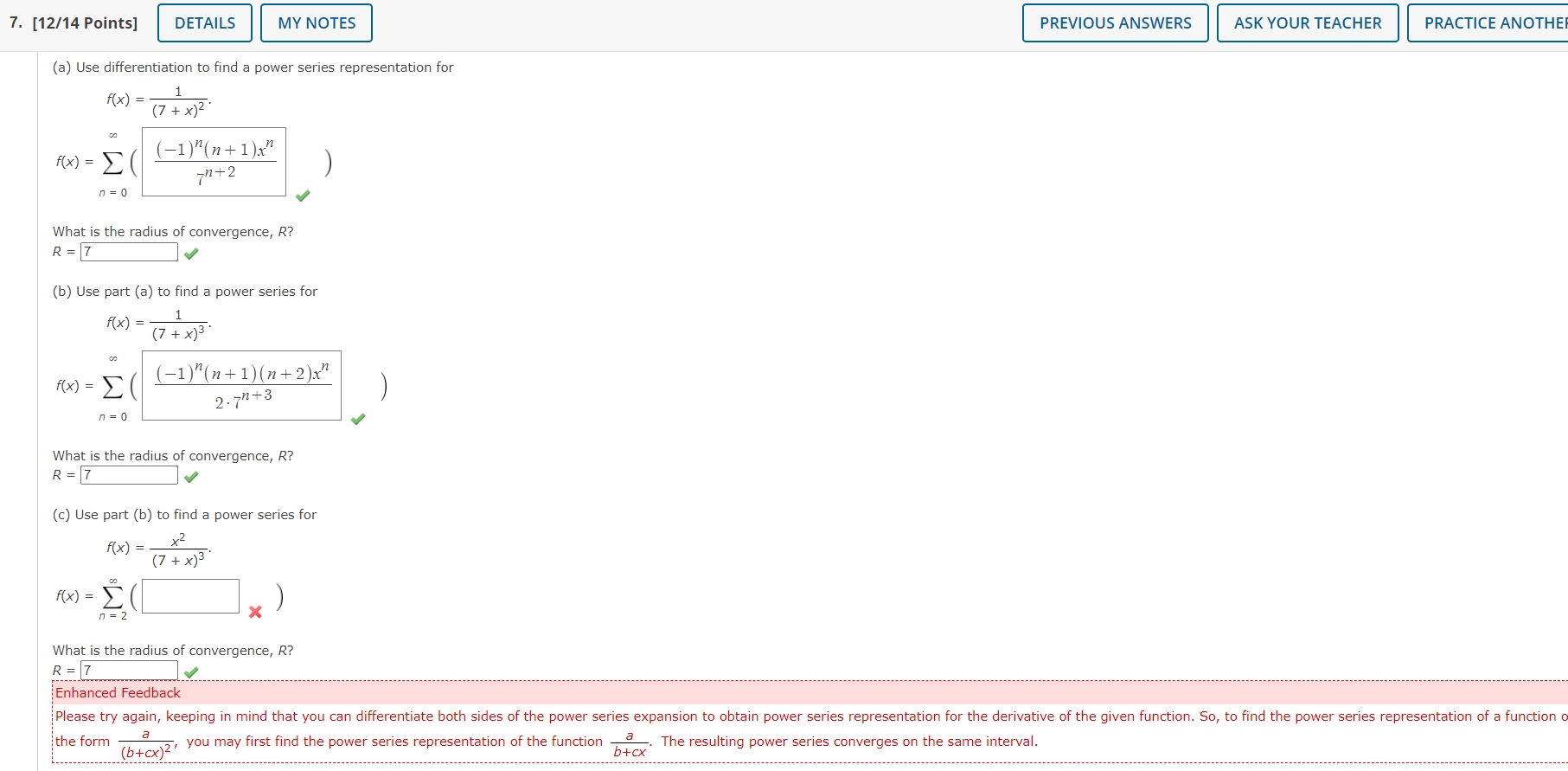 Solved PLS ﻿HELP WITH PART C R=Enhanced Feedbackthe form | Chegg.com