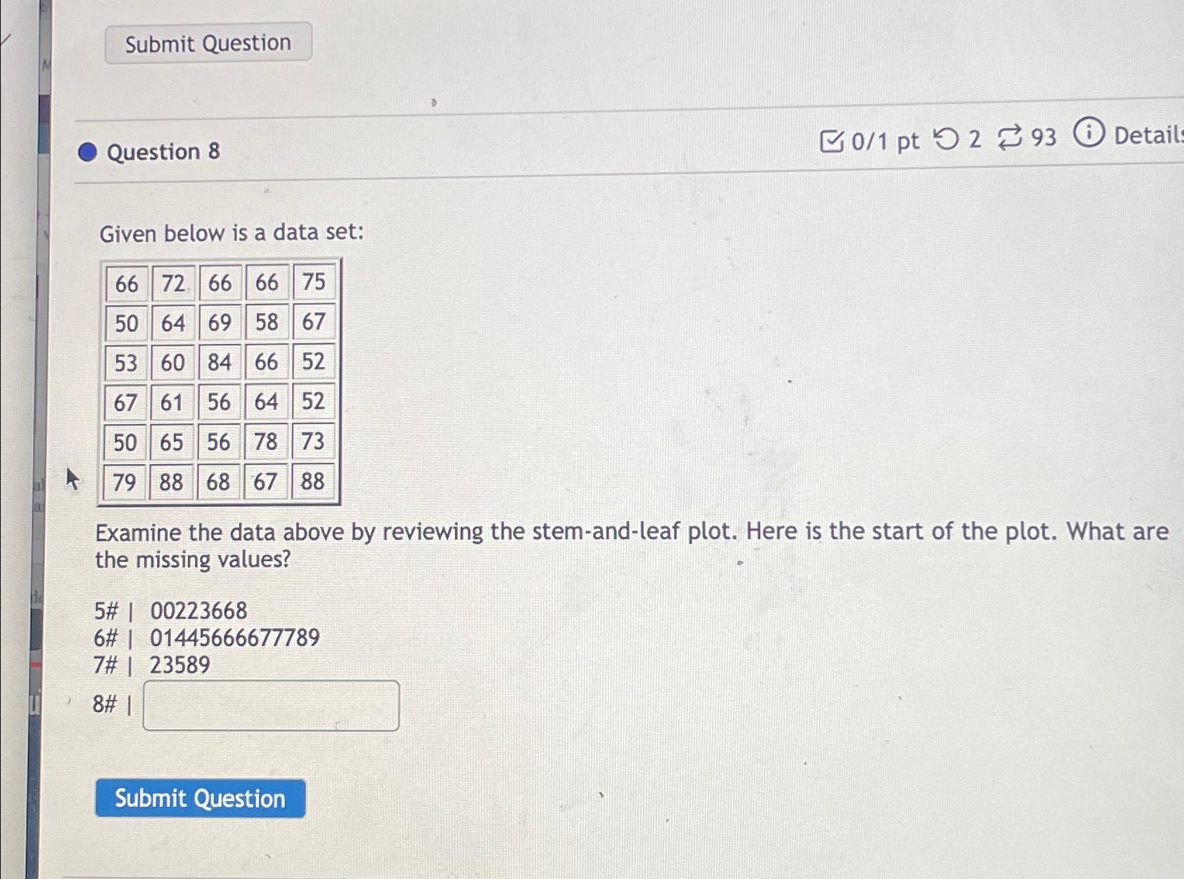 Solved Submit QuestionQuestion 801pt↩2⇄93DetailGiven below | Chegg.com Solved Submit QuestionQuestion 801pt↩2⇄93DetailGiven below | Chegg.com
