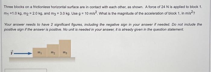 Solved Two blocks are pushed on a frictionless surface as | Chegg.com