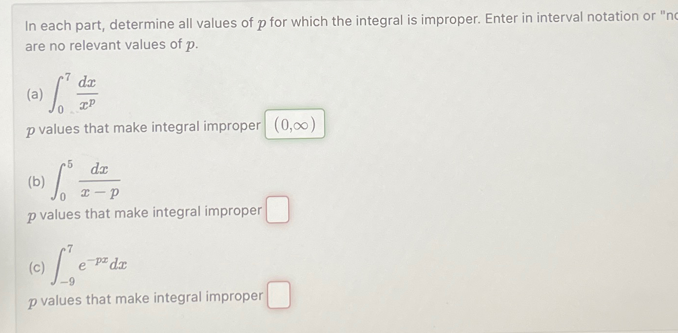 Solved In each part, determine all values of p ﻿for which | Chegg.com