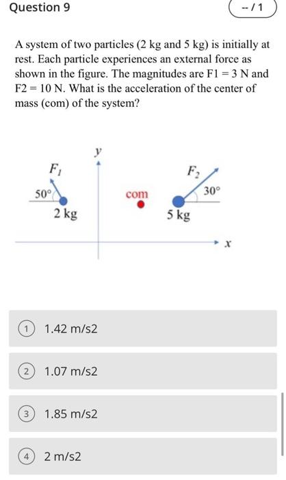 Solved A system of two particles (2 kg and 5 kg) is | Chegg.com