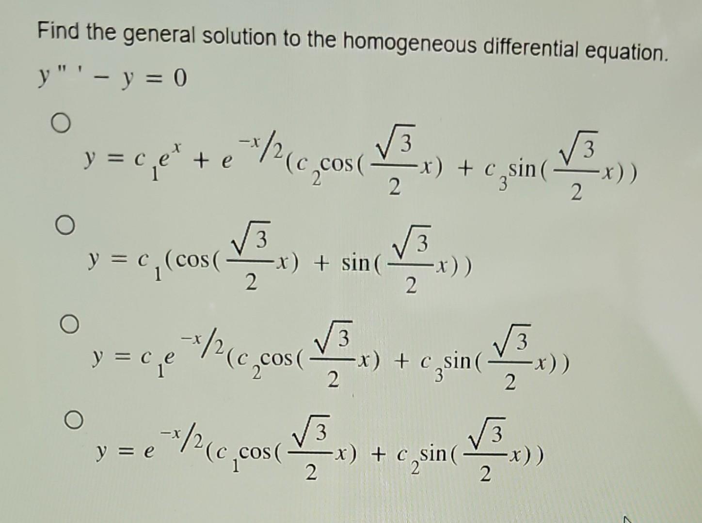 Find the general solution to the homogeneous | Chegg.com