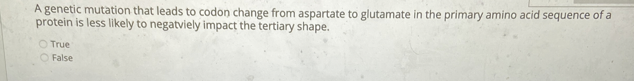 Solved A genetic mutation that leads to codon change from | Chegg.com