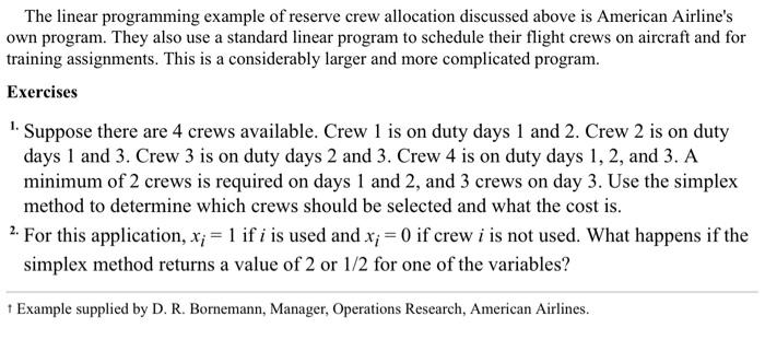 Reserve Crew Allocation Program This application uses | Chegg.com