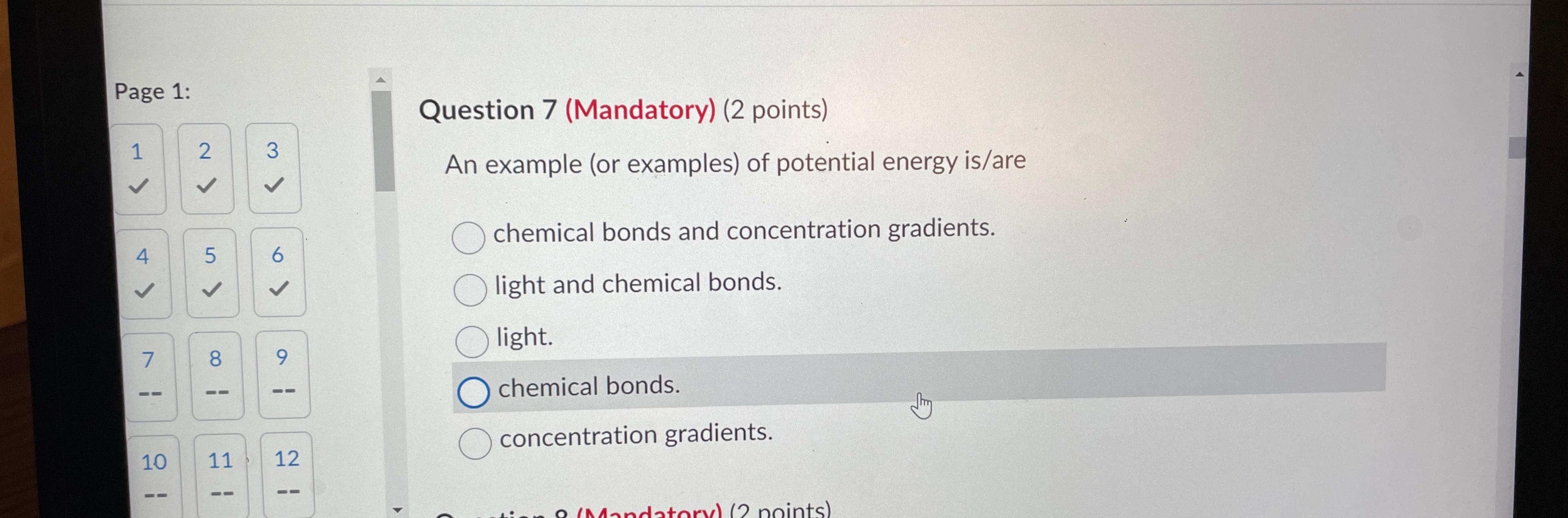 Solved 10111212Question 7 (Mandatory) (2 ﻿points)An example | Chegg.com