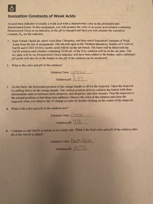 Solved OK Ionization Constants of Weak Acids An acid-base | Chegg.com