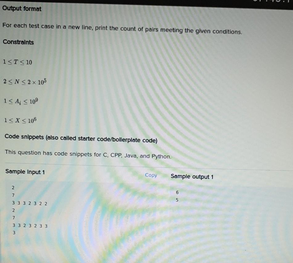 Solved Count Pairs You Are Given An Array A Consisting Of N Chegg
