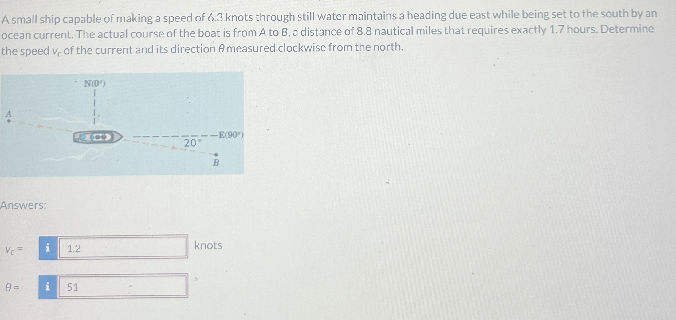 Solved A small ship capable of making a speed of 6.3 ﻿knots | Chegg.com