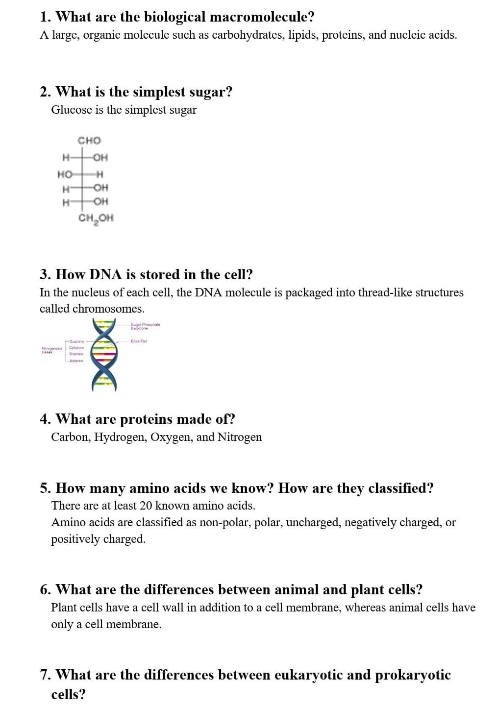 Solved 1. What are the biological macromolecule? A large, | Chegg.com