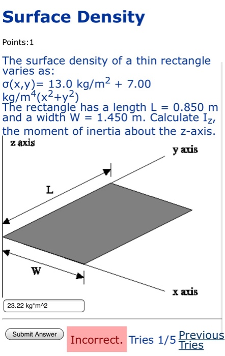 Solved Surface Density Points:1 The surface density of a | Chegg.com