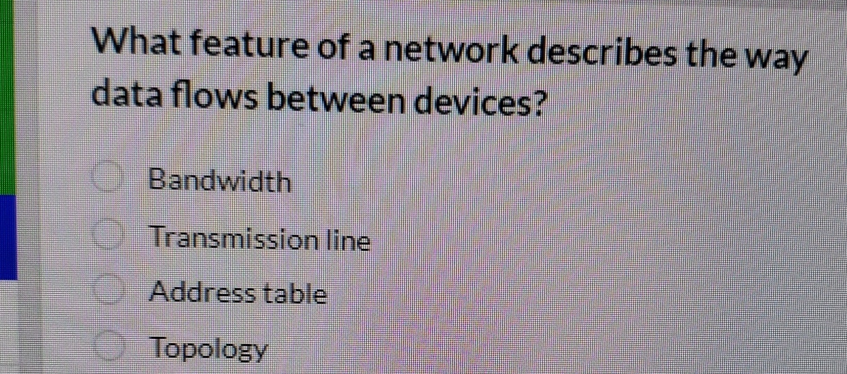 Solved What feature of a network describes the way data | Chegg.com