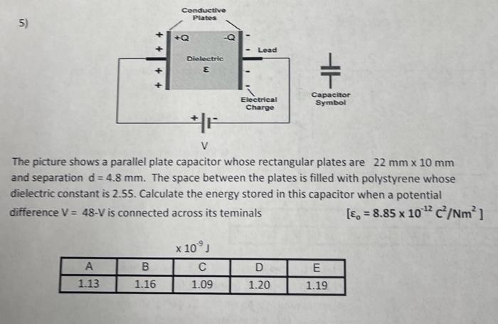 Solved The picture shows a parallel plate capacitor whose | Chegg.com