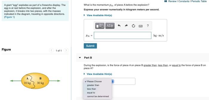 Solved A giant "egg" explodes as part of a fireworks | Chegg.com