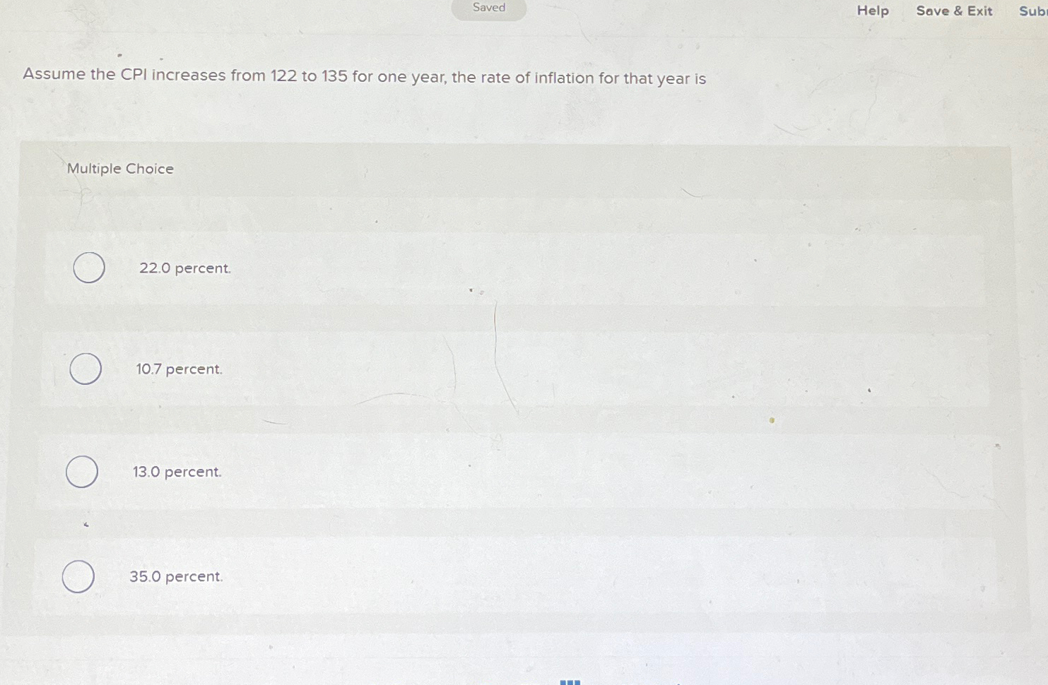 Solved SavedHelpSave & ExitSubAssume the CPI increases from | Chegg.com