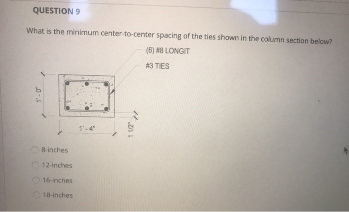 Solved QUESTION 9 What is the minimum center-to-center | Chegg.com