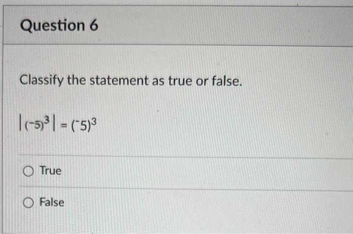 Solved Classify the statement as true or false. | Chegg.com