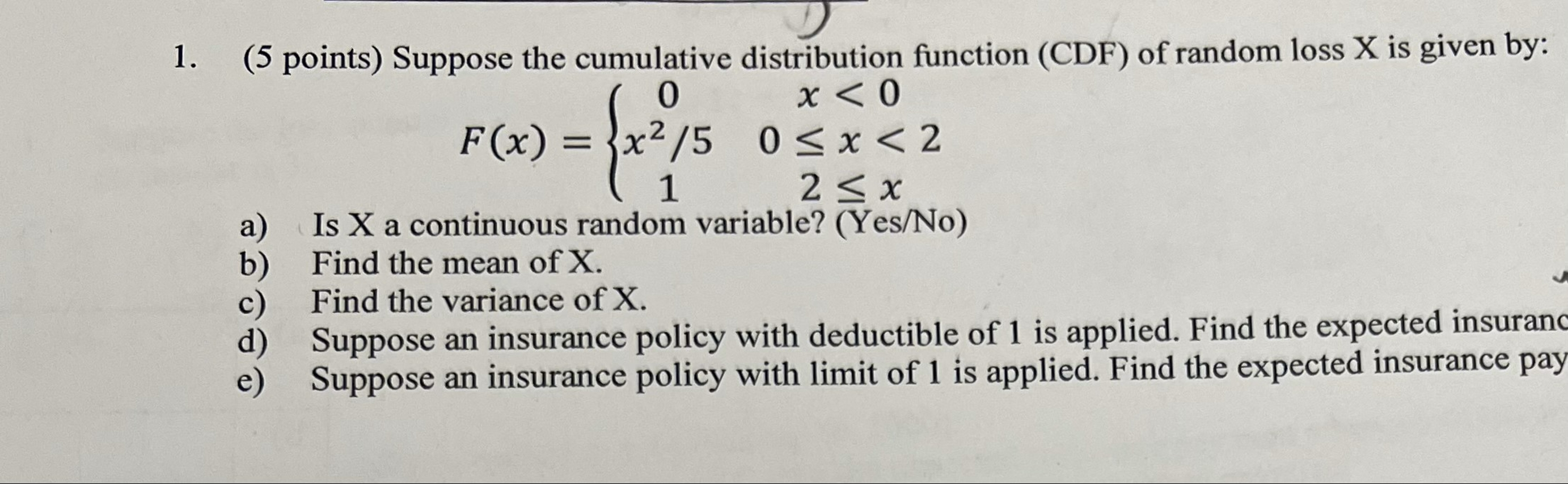 Solved Suppose the cumulative distribution function (CDF) | Chegg.com