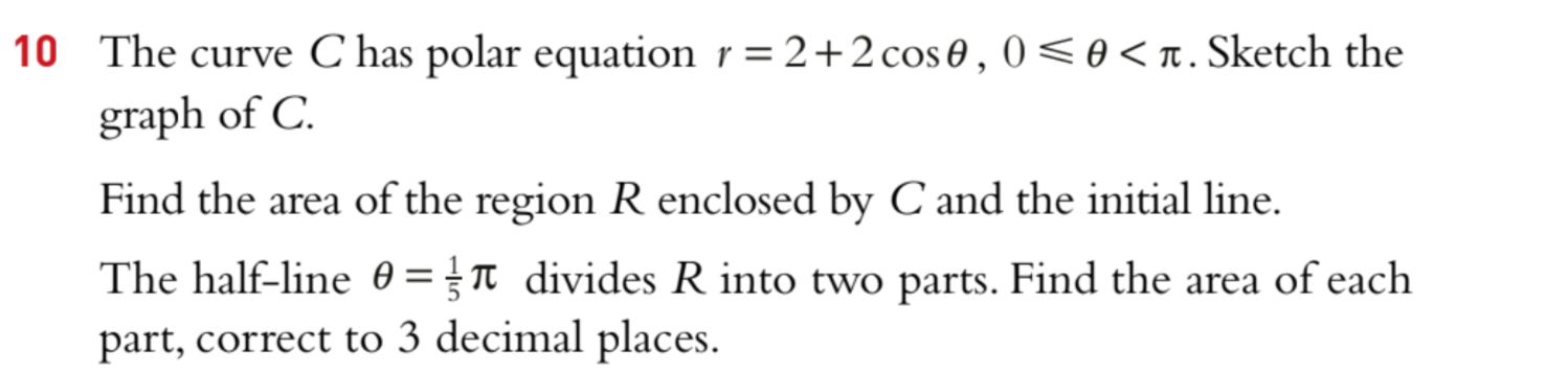 Solved 10 ﻿The curve C ﻿has polar equation r=2+2cosθ,0≤θ
