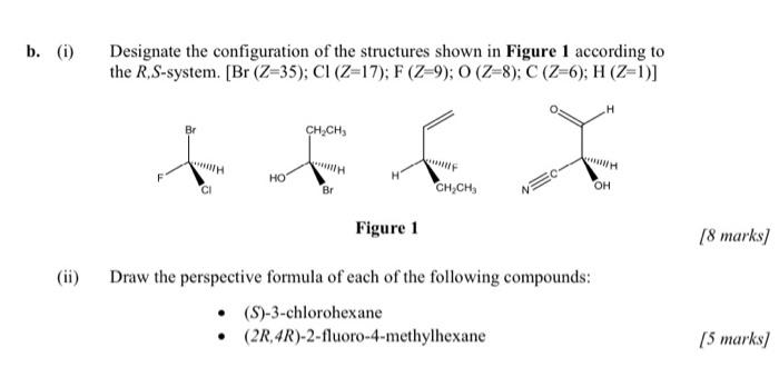 Solved b. (i) Designate the configuration of the structures | Chegg.com