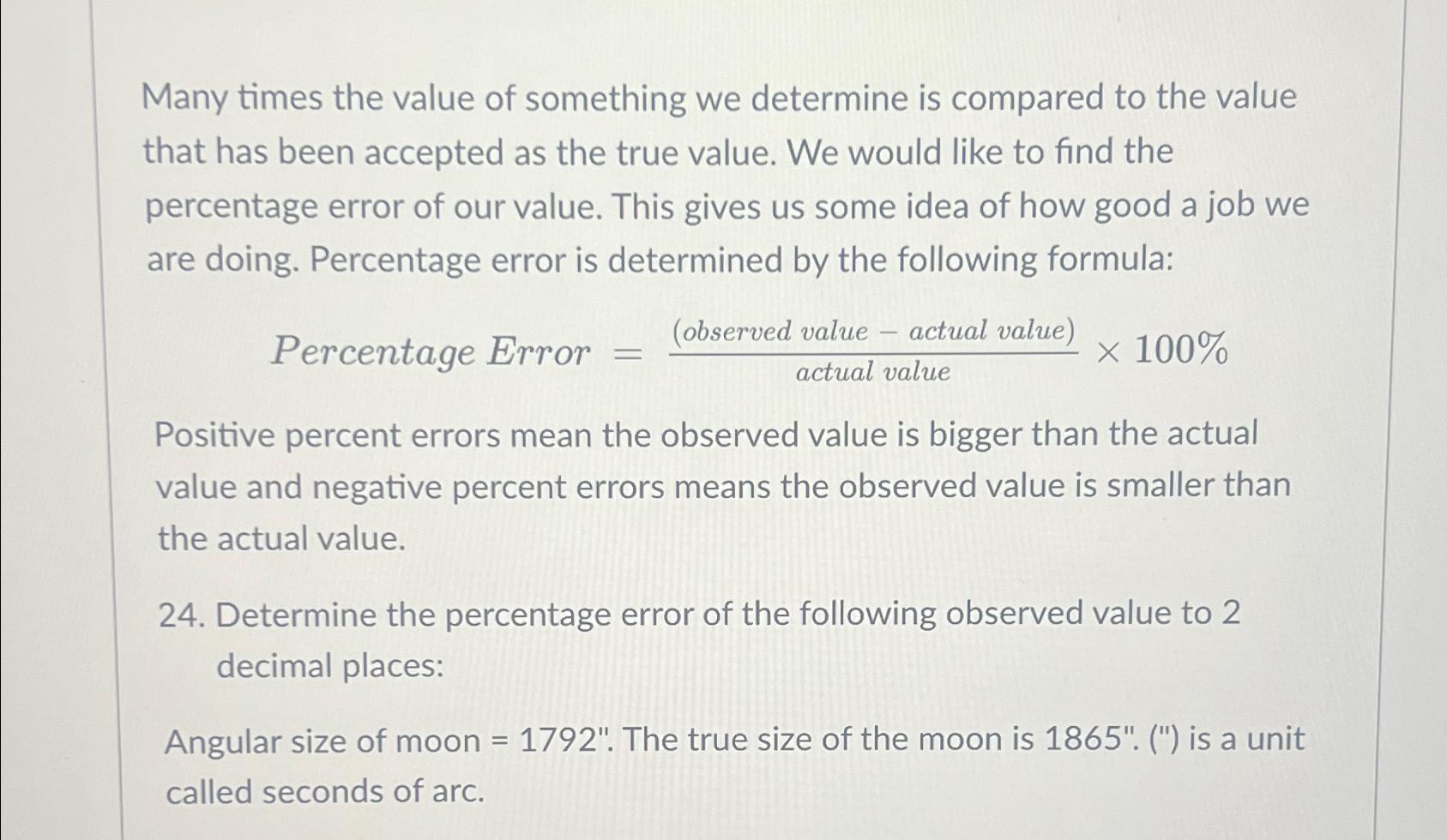 Solved Many times the value of something we determine is | Chegg.com