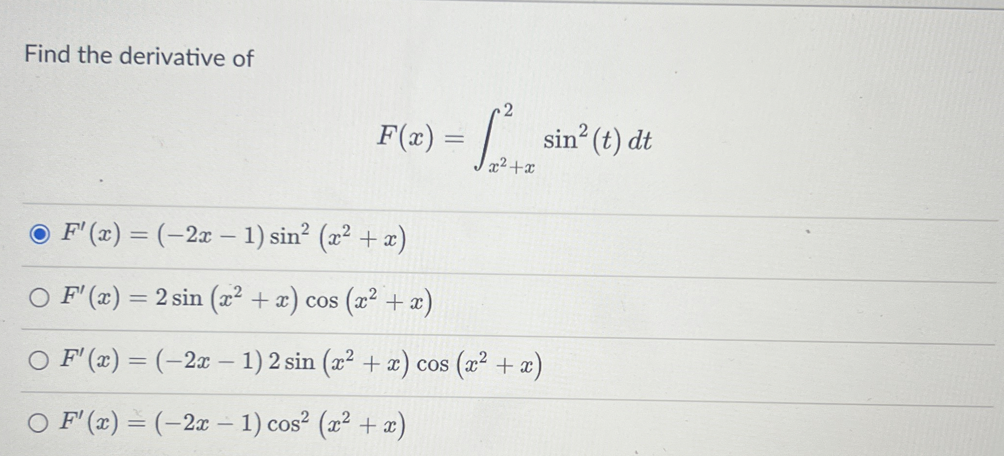Solved Find the derivative | Chegg.com