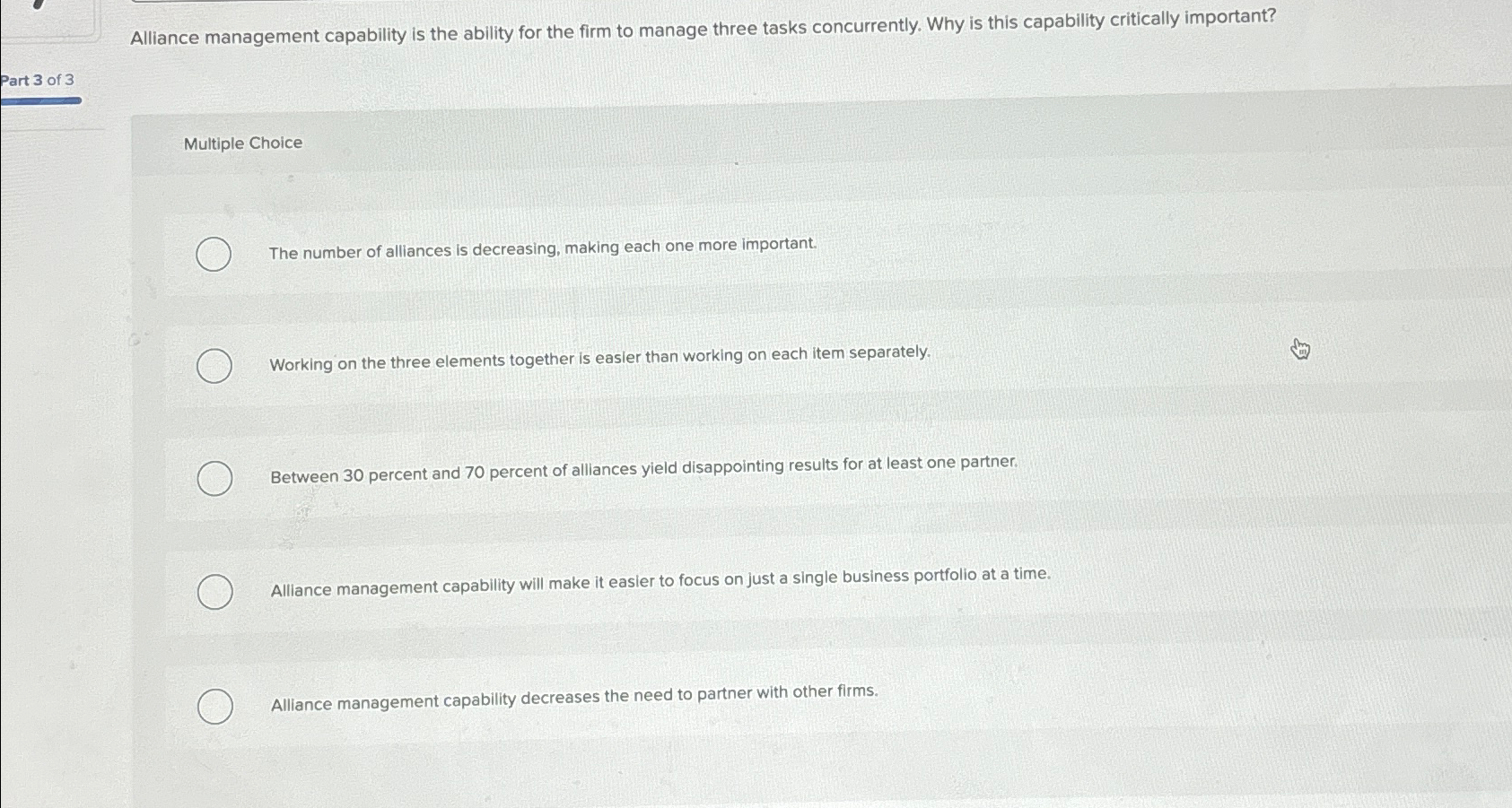 Solved Alliance management capability is the ability for the | Chegg.com