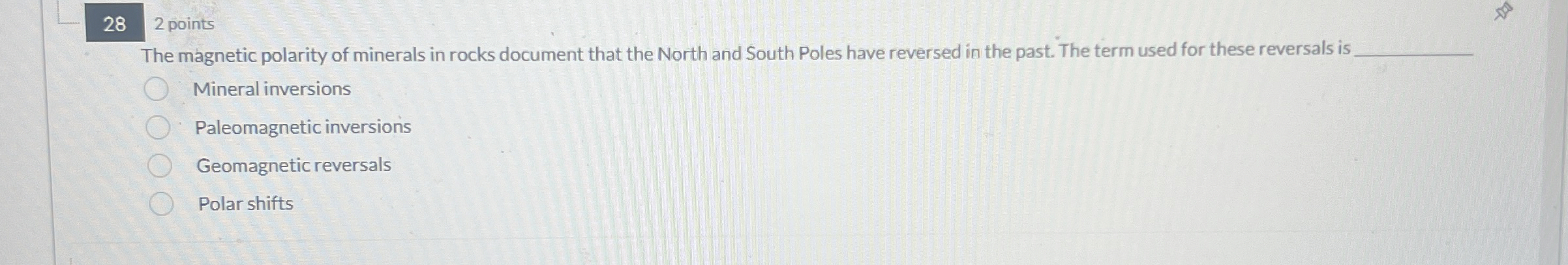 Solved 28 ﻿pointsThe magnetic polarity of minerals in rocks | Chegg.com