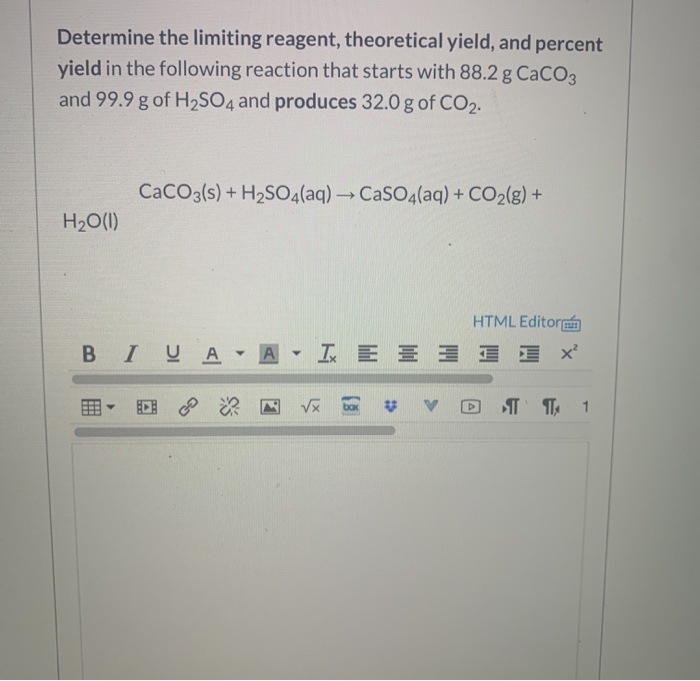 Solved Determine the limiting reagent, theoretical yield, | Chegg.com