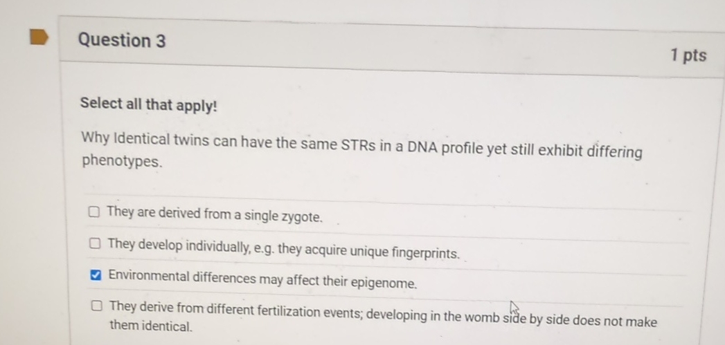 Solved Question 31 ﻿ptsSelect all that apply!Why Identical | Chegg.com