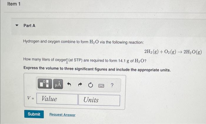 Solved Hydrogen and oxygen combine to form H2O via the | Chegg.com