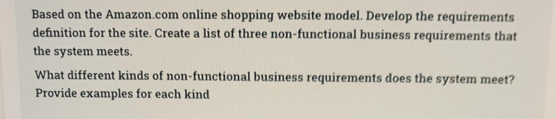 Solved Based on the Amazon.com online shopping website | Chegg.com