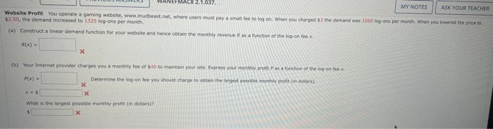 Solved 1250 , the demand increased to 1325 log-ons per | Chegg.com