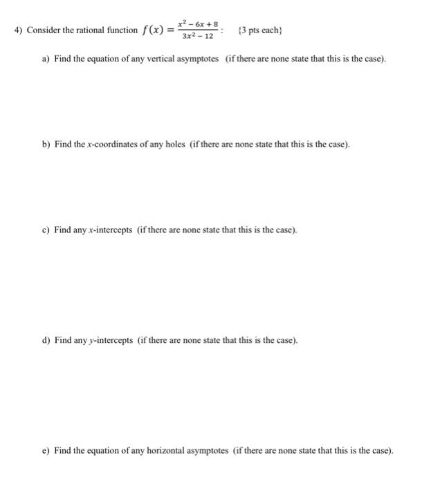Solved Consider The Rational Function
