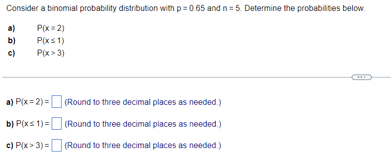 Solved Consider a binomial probability distribution with | Chegg.com