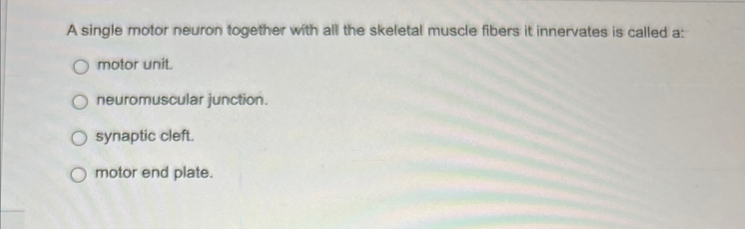 Solved A single motor neuron together with all the skeletal | Chegg.com