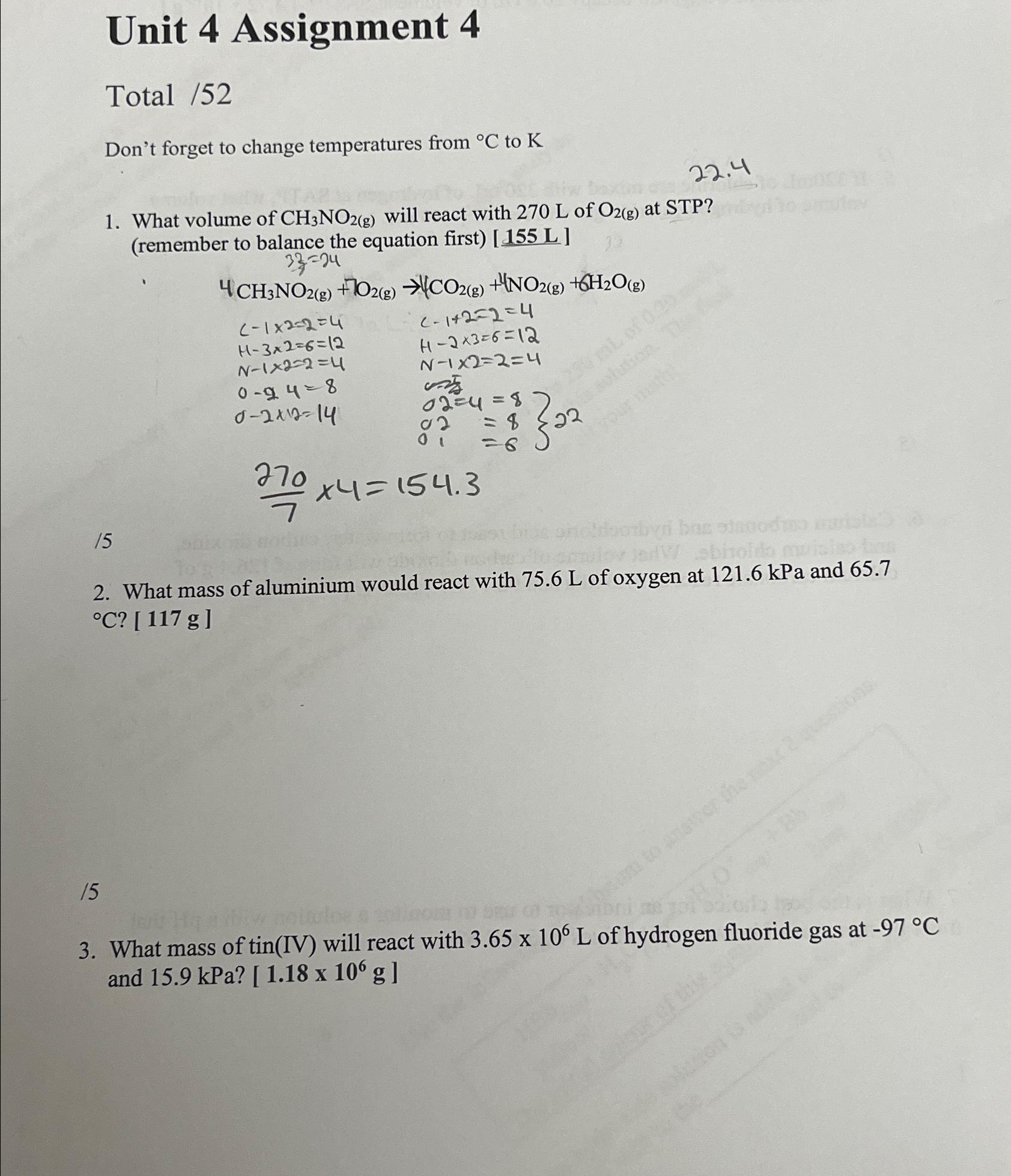 Solved Unit 4 ﻿Assignment 4Total /52Don't forget to change | Chegg.com