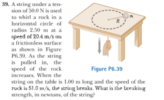 Solved A string under a ten-sion of 50,0N ﻿is usedto whirl a | Chegg.com