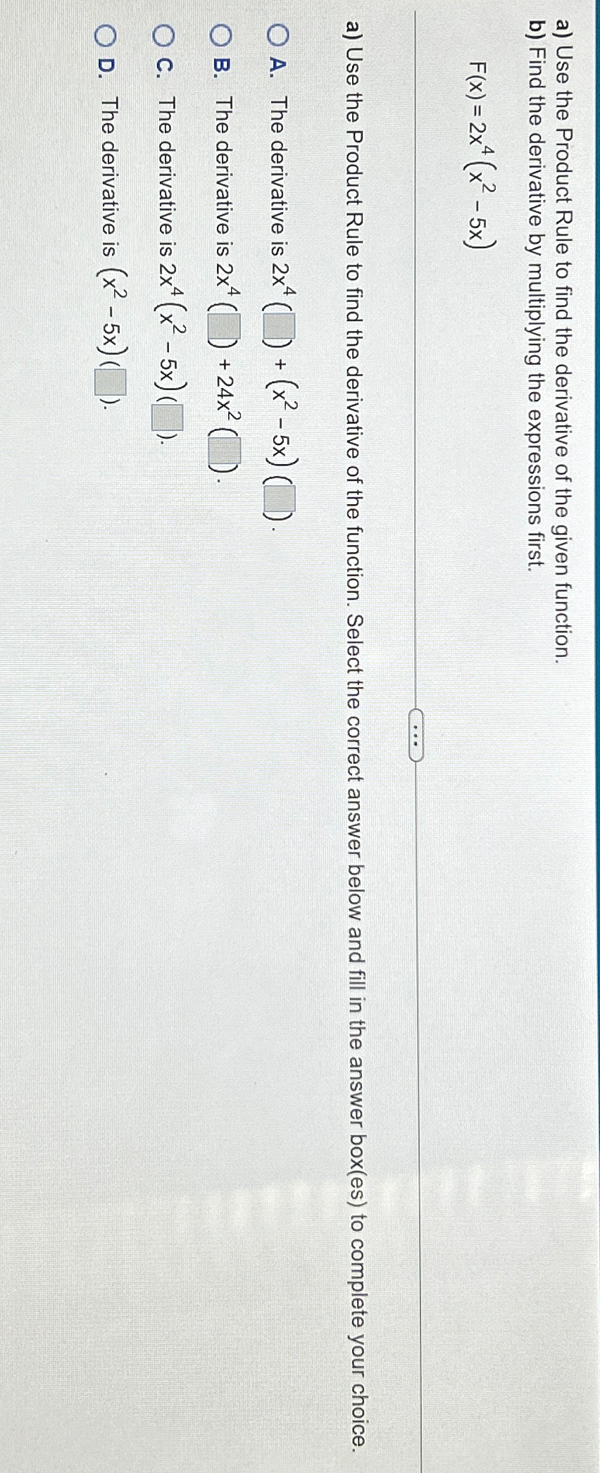Solved a) ﻿Use the Product Rule to find the derivative of | Chegg.com