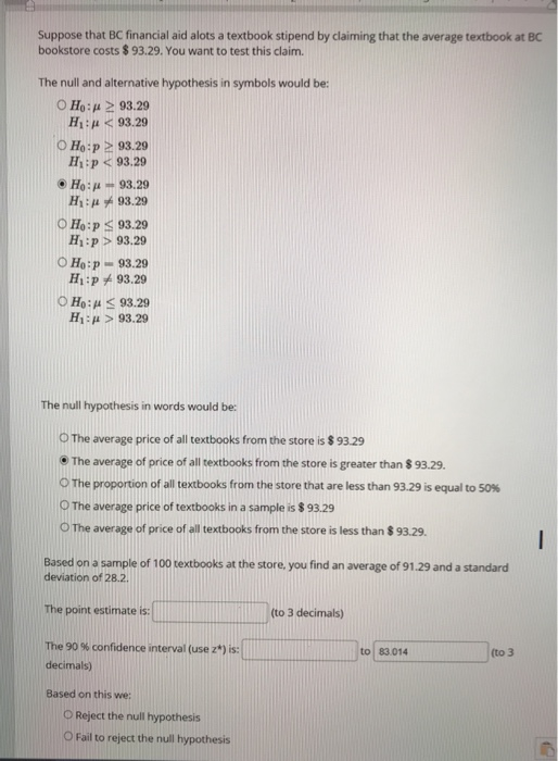 Solved Suppose that BC financial aid alots a textbook | Chegg.com