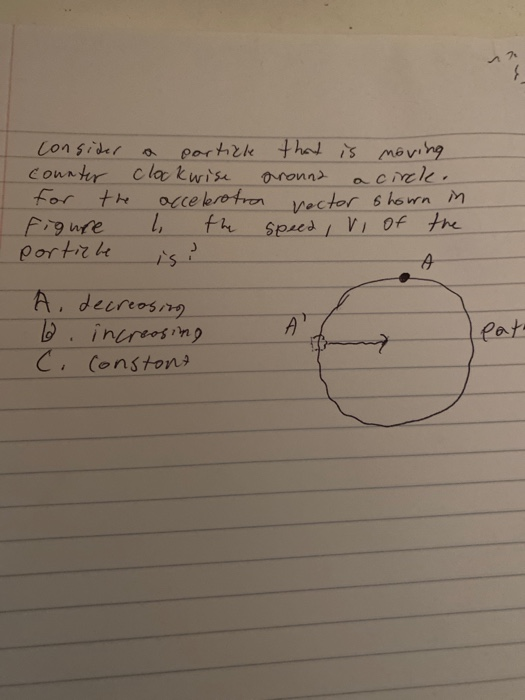 Solved f a circle. consider particle that is moving counter | Chegg.com