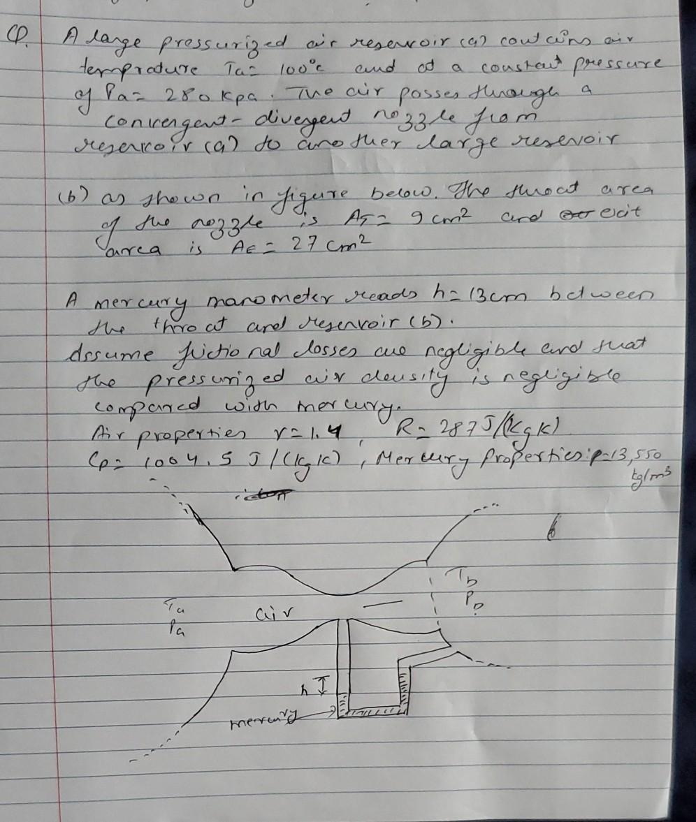 Solved and ad a constant ssure Q. A large pressurized aur | Chegg.com