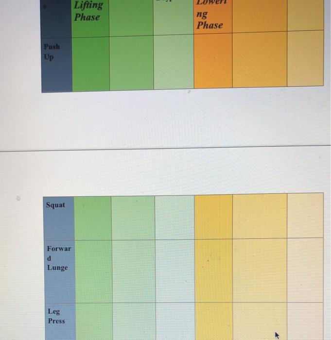 After analyzing each of the exercises in the ankle | Chegg.com