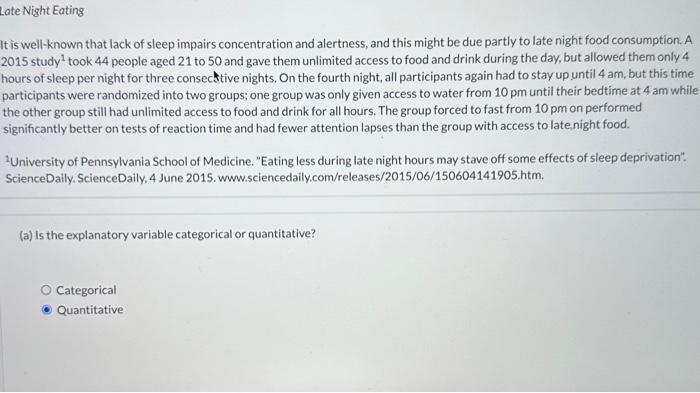 (b) Are the response variables categorical or | Chegg.com