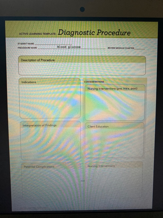 Solved ACTIVE LEARNING TEMPLATE Diagnostic Procedure STUDENT | Chegg.com