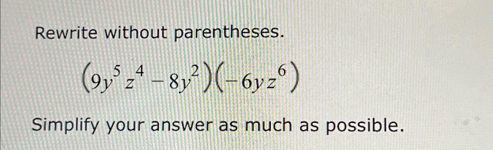 Solved Rewrite without | Chegg.com