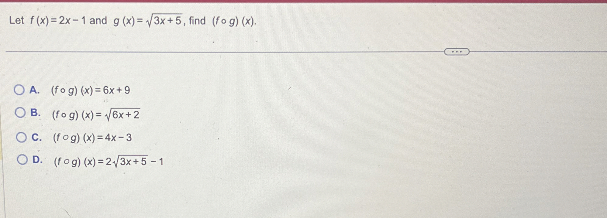 Let f(x)=2x-1 ﻿and g(x)=3x+52, ﻿find | Chegg.com