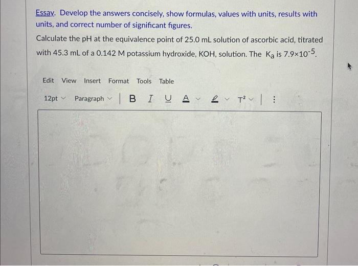 Solved Essay. Develop the answers concisely, show formulas, | Chegg.com