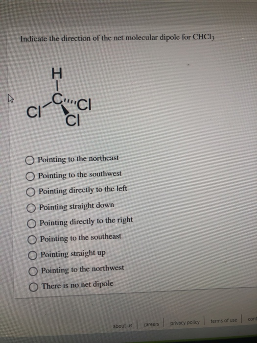Solved Indicate the direction of the net molecular dipole | Chegg.com
